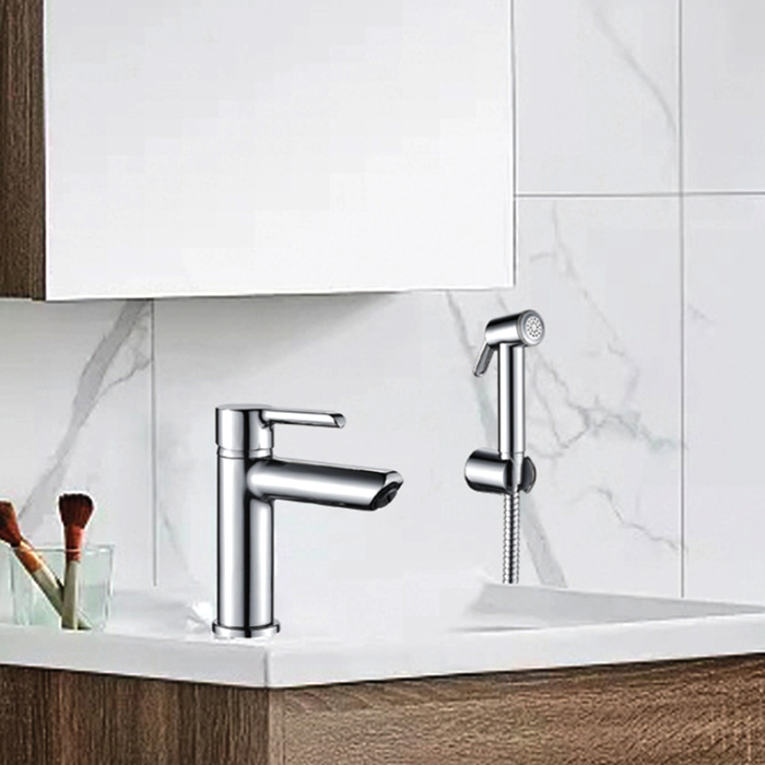 Смеситель для раковины с гигиеническим душем Shevanik S6071 купить в Москве - интернет-магазин ROSE